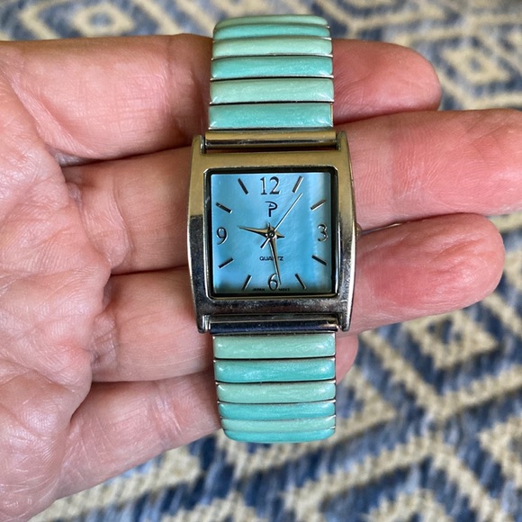 Quartz | Accessories | Quartz Turquoise Stretch Band Watch | Poshmark